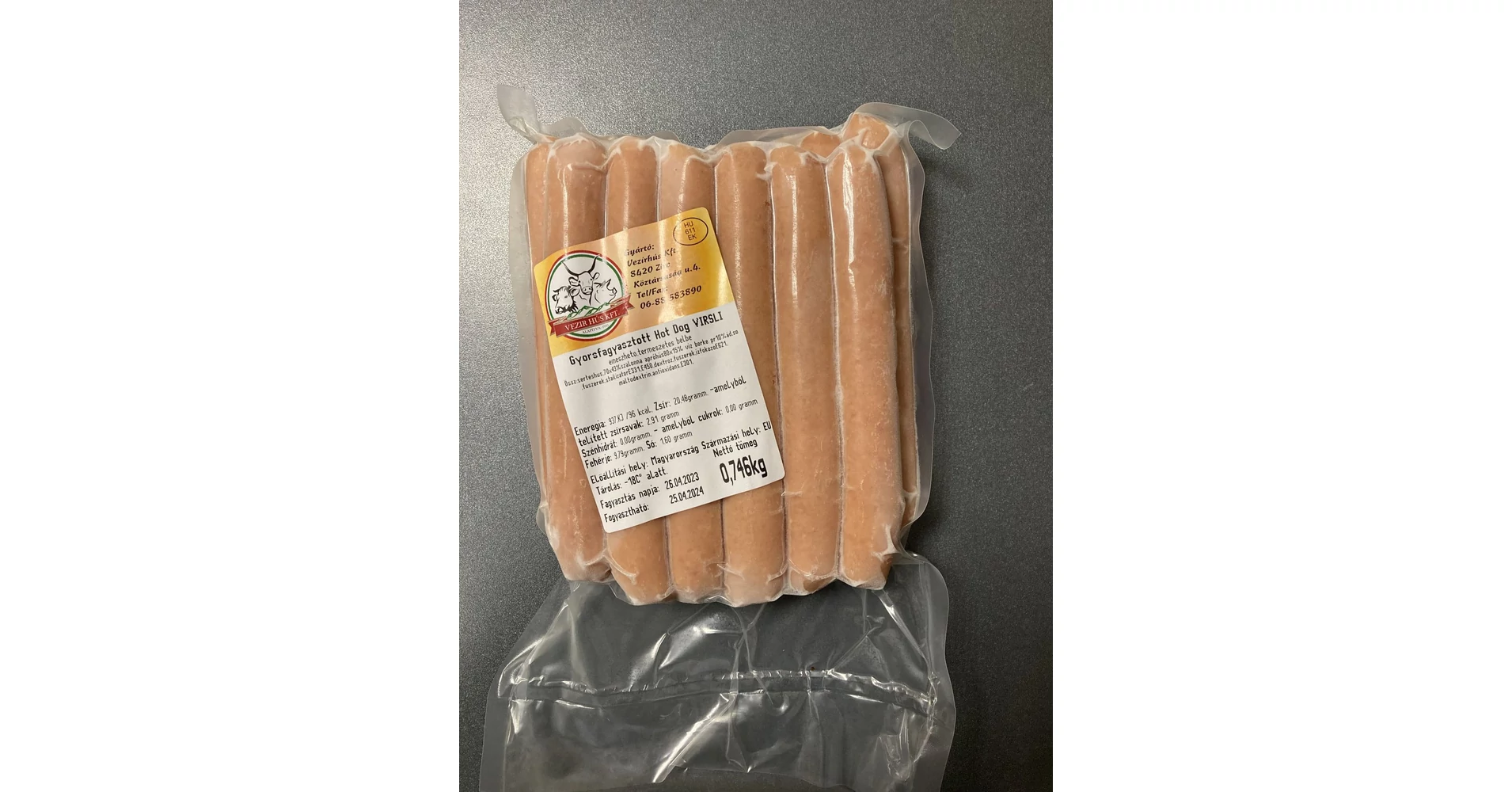 Fagyasztott hot-dog virsli (kb. 1 kg) - Virsli, kolbász